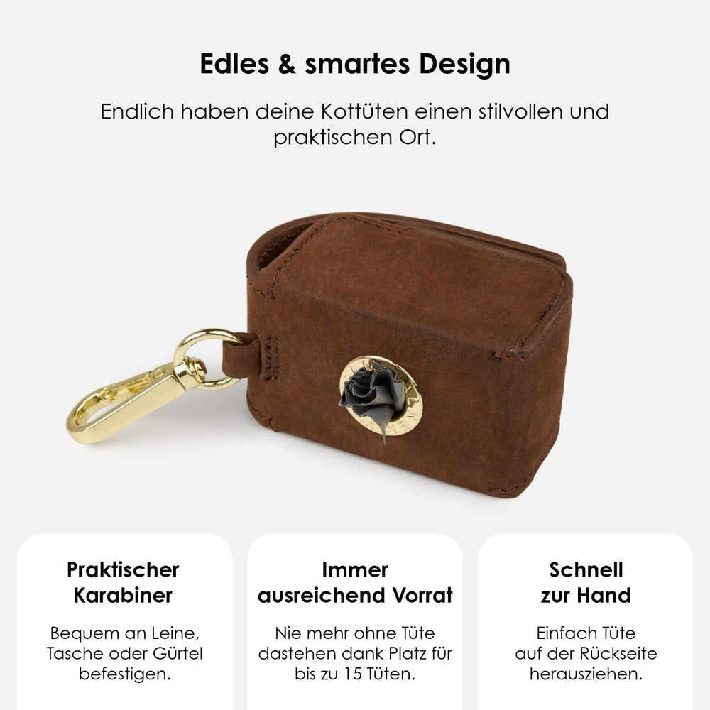 Waterproof nubuck leather poop bag dispenser | William Walker