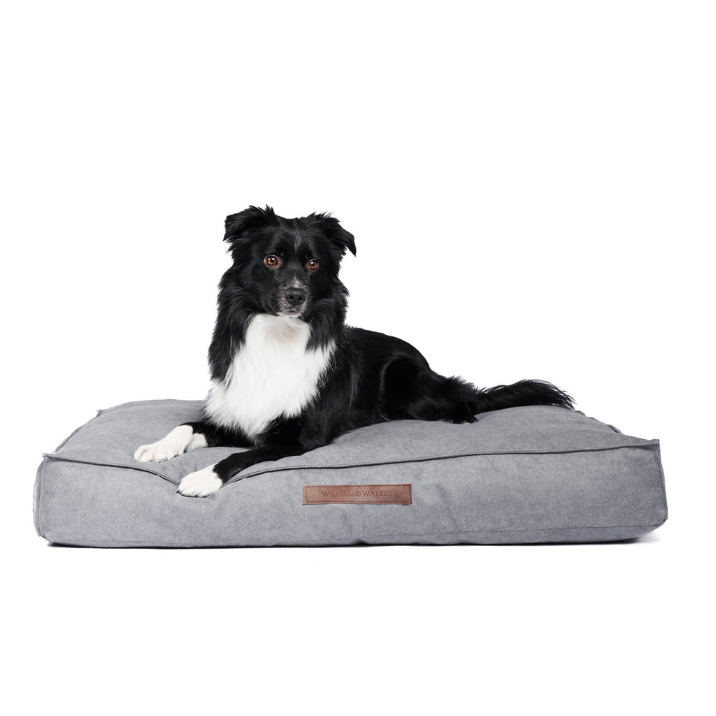 William Walker dog cushion Chill in gray from soft outer fabric, square
